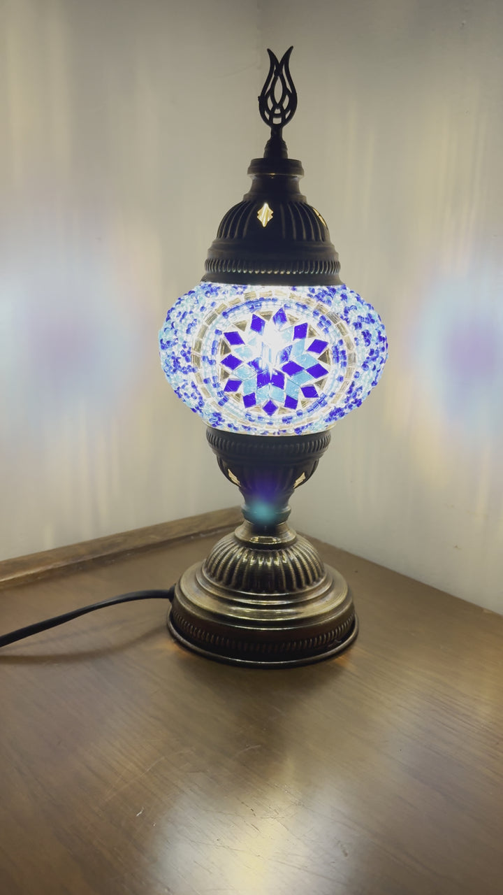 Turkish mosaic table lamp Blue – More4decor